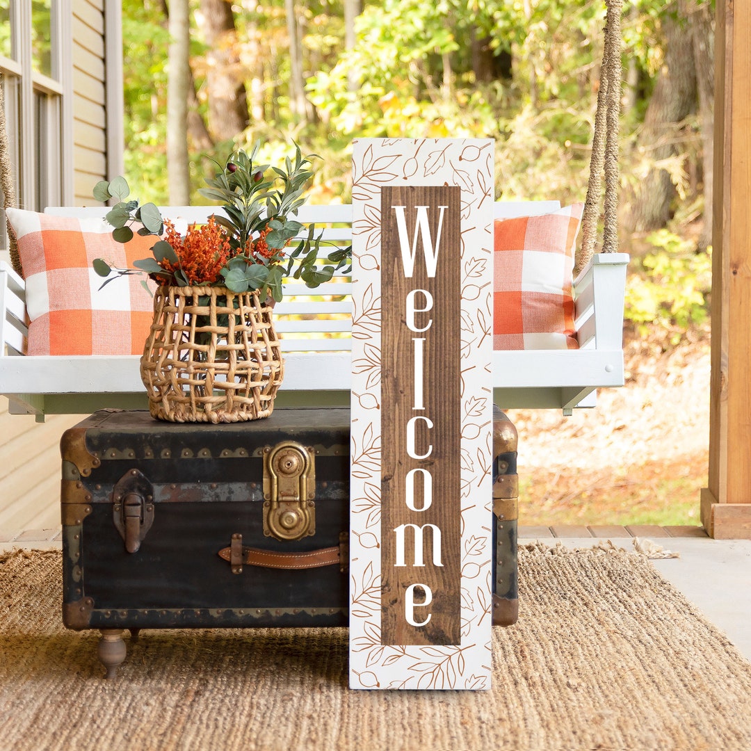 Fall Welcome Porch Leaner, Fall Wood Sign, Welcome Sign, Fall Porch ...