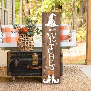 Hey Witches Porch Leaner, Halloween Decor, Spooky Decor, Front Porch ...