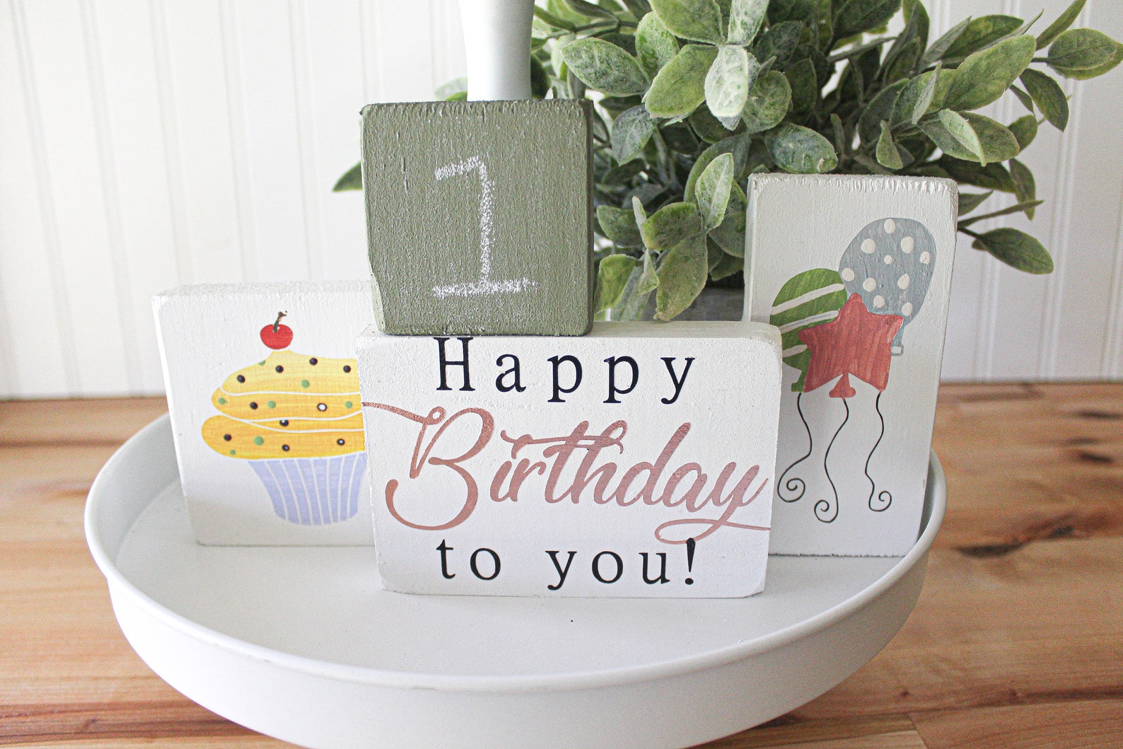 Birthday Decor Happy Birthday Signs Modern Farmhouse Tiered | Etsy