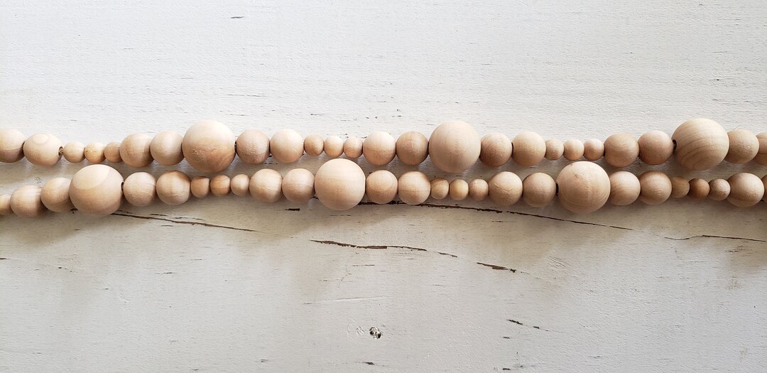 Beaded Garland, Wooded Bead Garland, Christmas Tree Garland ...