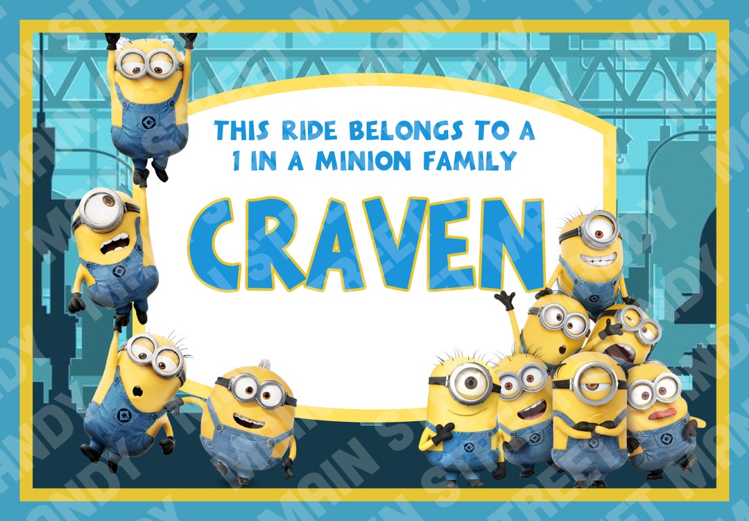 Stroller or Scooter Tag Custom, Personalized, Minions, Despicable Me ...