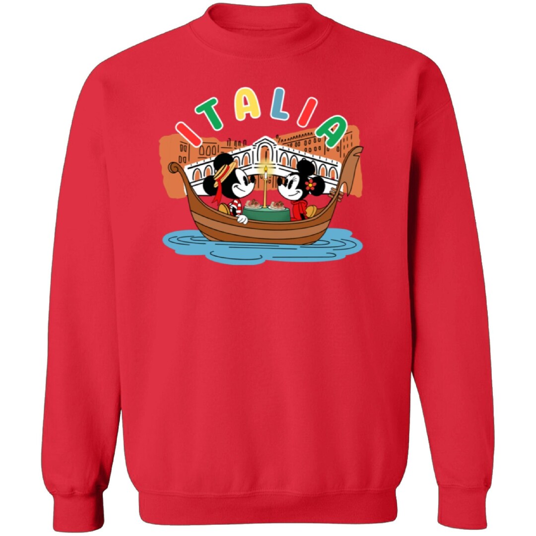 Disney Sweatshirt, Italy, EPCOT, Mickey Mouse & Minnie Mouse, Italia ...