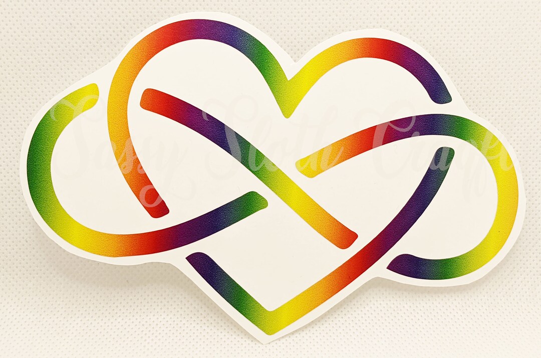Polyamory Symbol | Rainbow | Decal | Infinity Heart | ENM | LGBTQ - Etsy