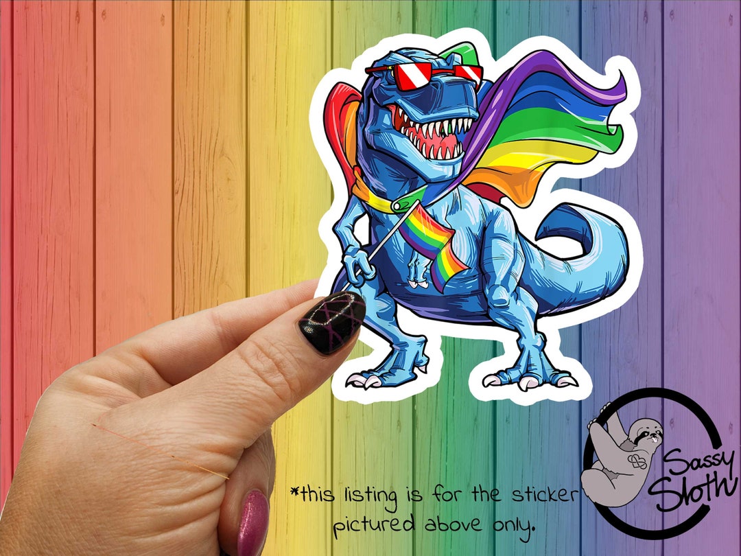 Dinosaur LGBTQ Sticker | Demisexual | Transpride | Funny Adult Stickers ...