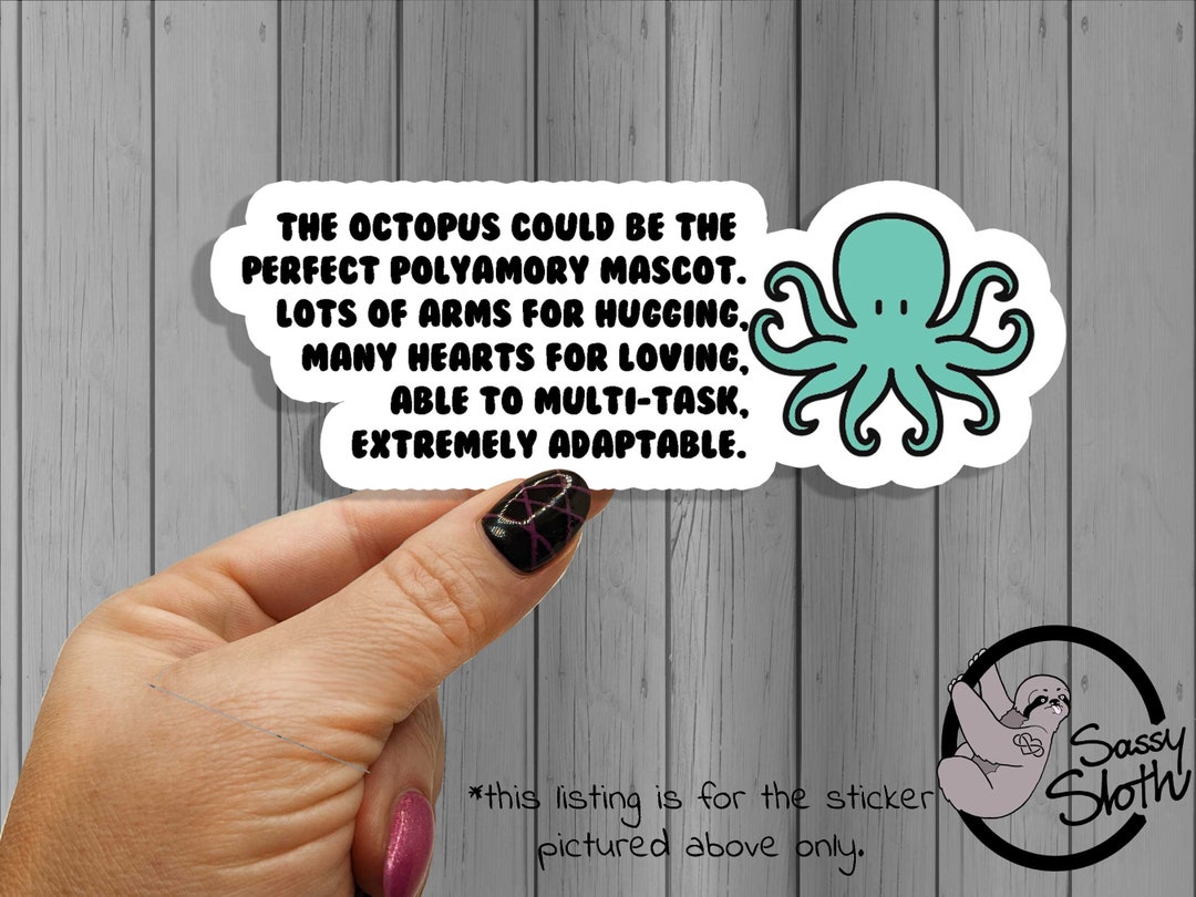 Polyamory Mascot Octopus Sticker | Polyamory Pride | ENM | Polyamory ...