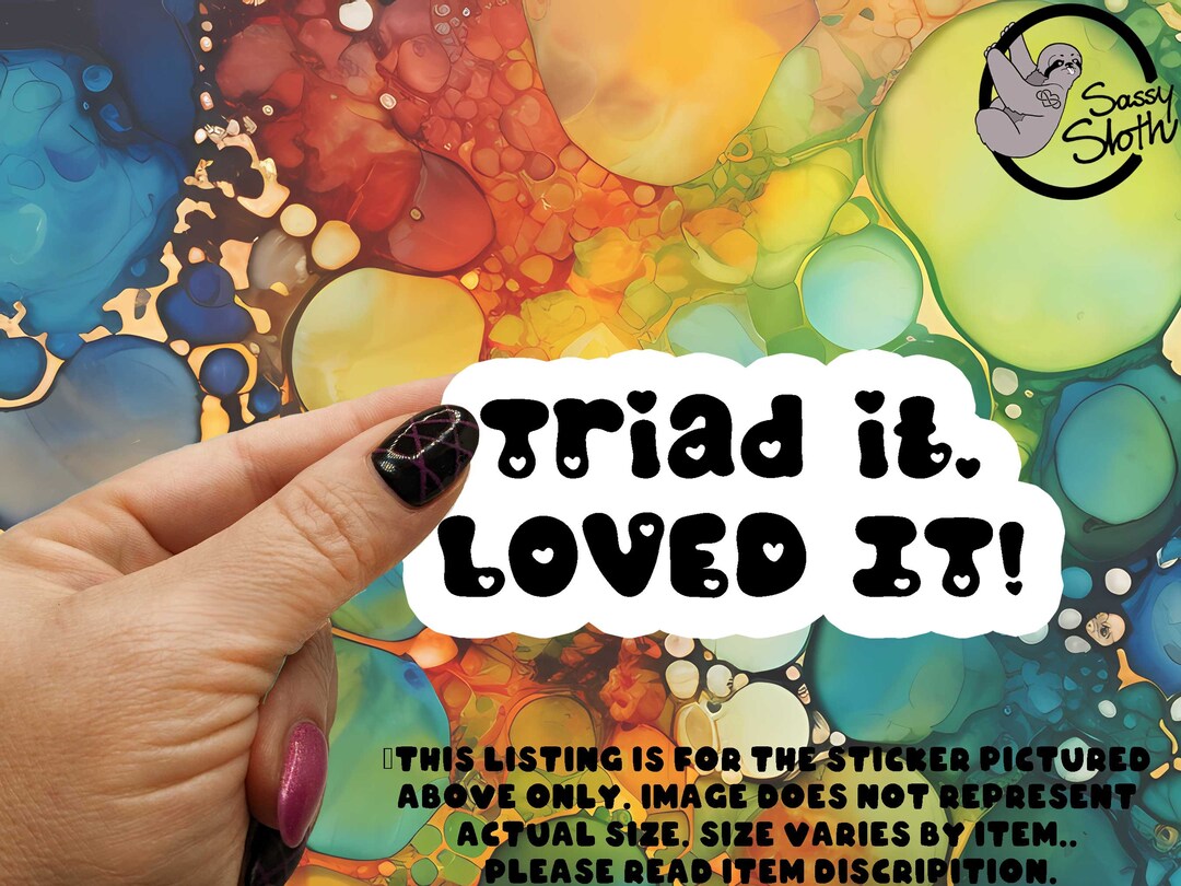 Polyamory Pride Sticker: "triad It Loved It" Glossy Sticker - Etsy