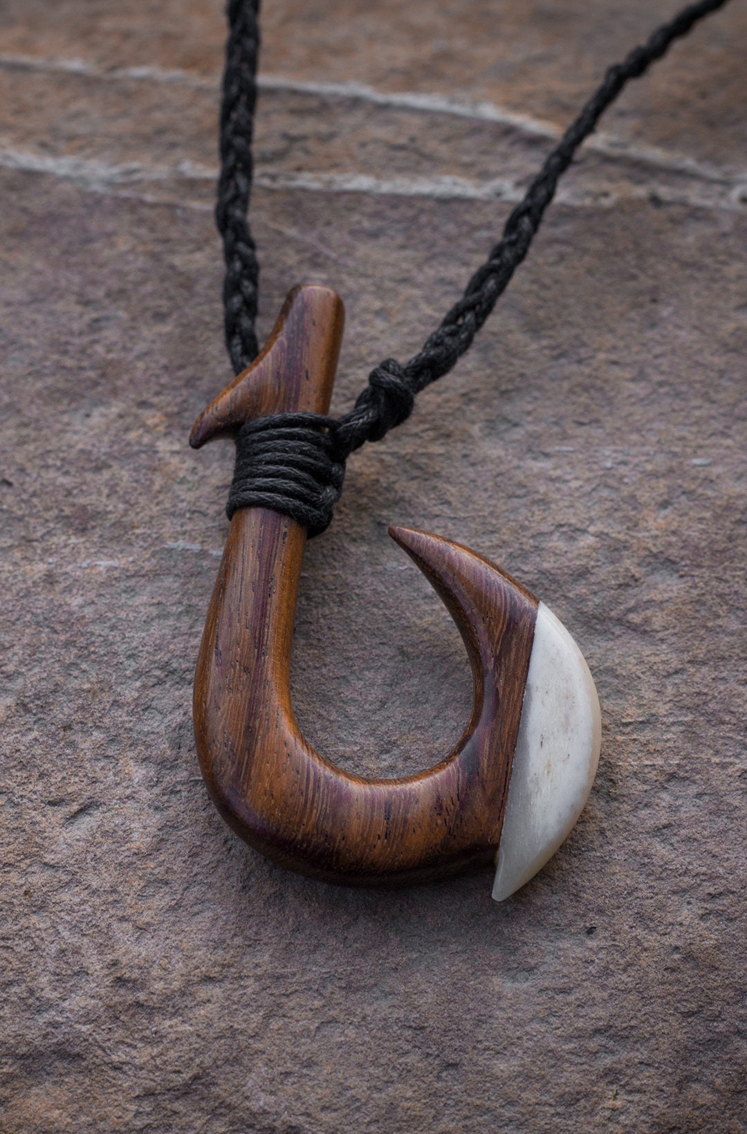 Pacific Polynesian Tribal Pounamu Non Maori Koru Hei Matau Bone ...