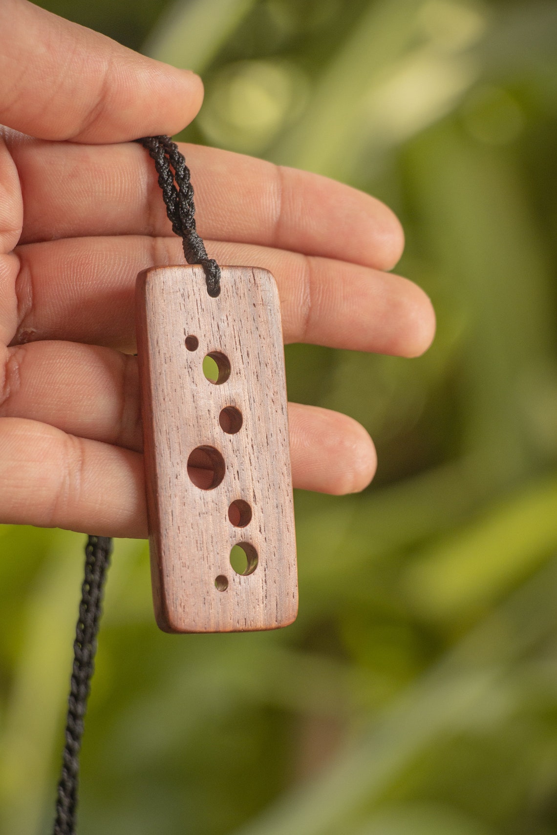Rectangular Wooden Necklace With Holes Minimalist Wooden | Etsy
