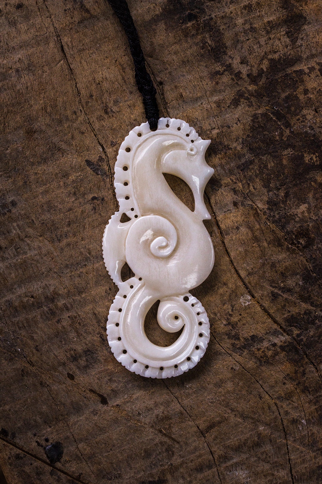 Pacific Polynesian Tribal Pounamu Non Maori Koru Hei Matau Bone ...