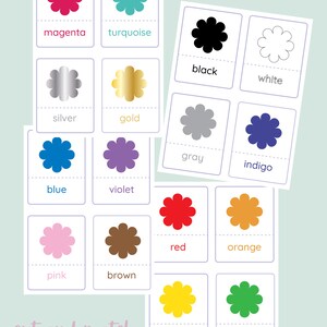 Color Flashcards Four Ways | Tracing Matching | Spanish French ...