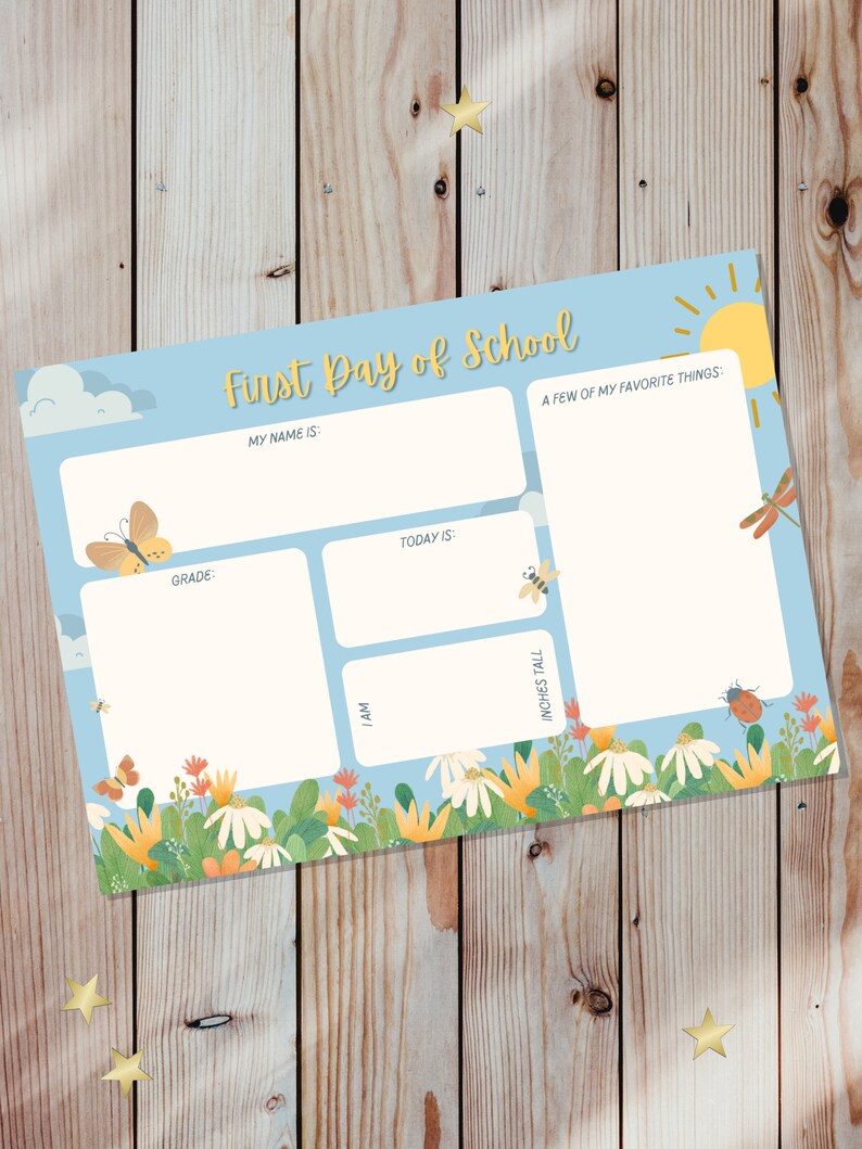 First Day of School Fill-in-the-blank Back to School Sign Template ...