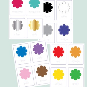 Color Flashcards Four Ways | Tracing Matching | Spanish French ...
