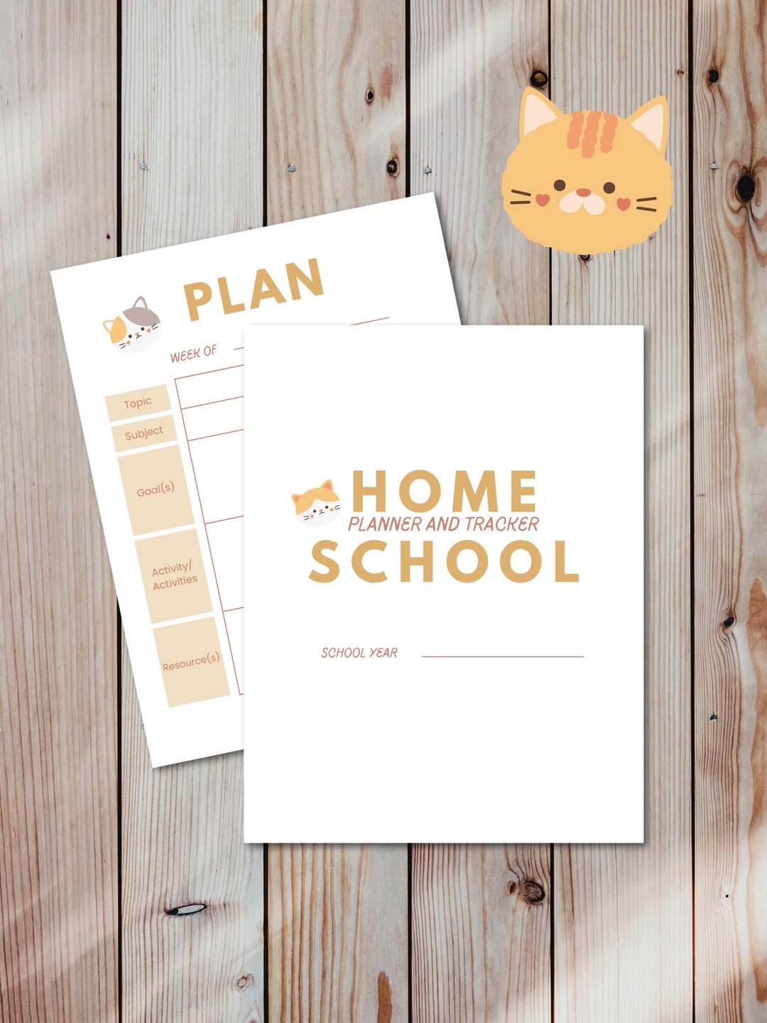 Cute Cats Printable Planner PDF || Homeschool Tracker Home Study ...