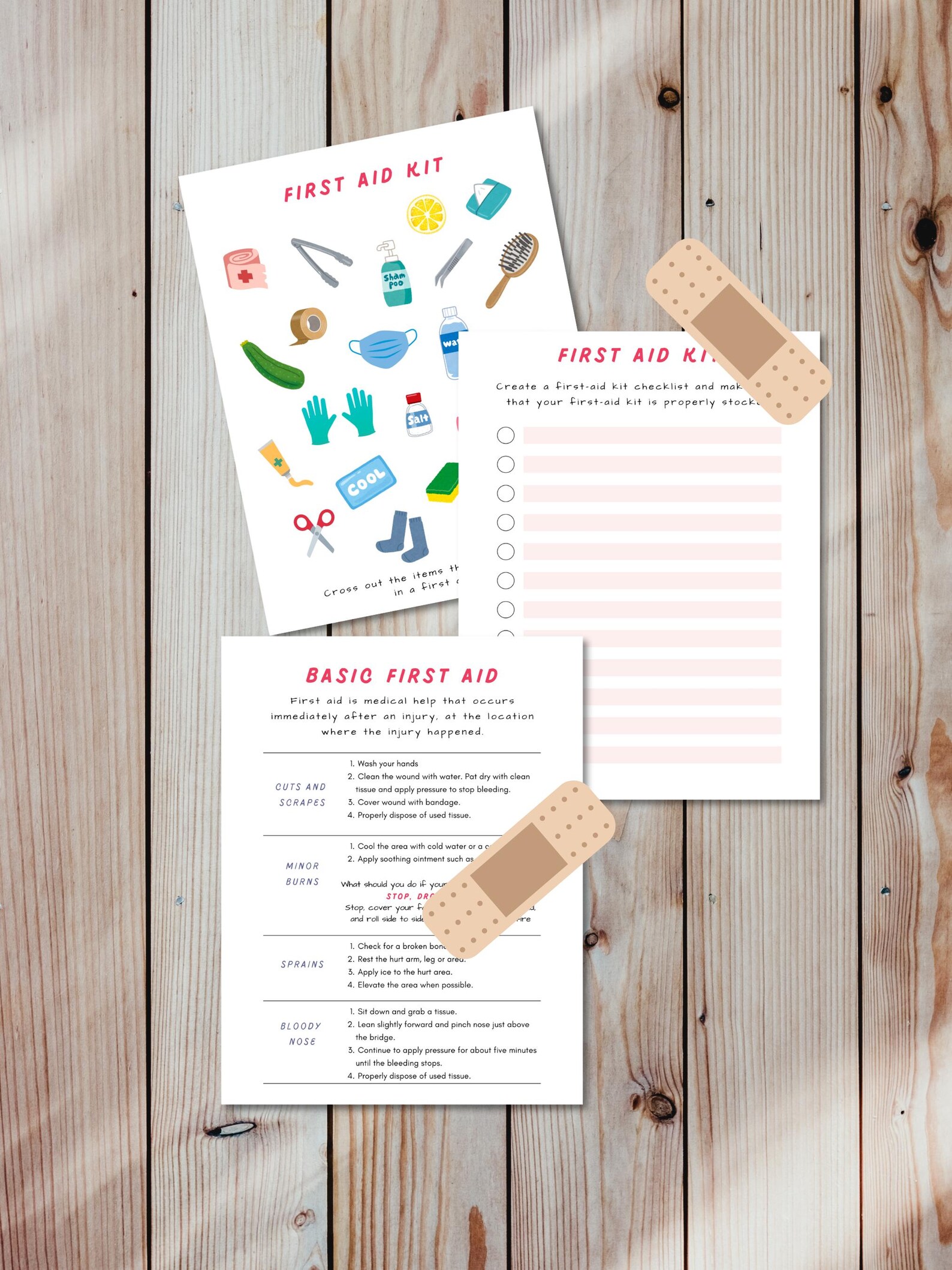 Basic First Aid Elementary Unit | Homeschool Home Study Kindergarten ...