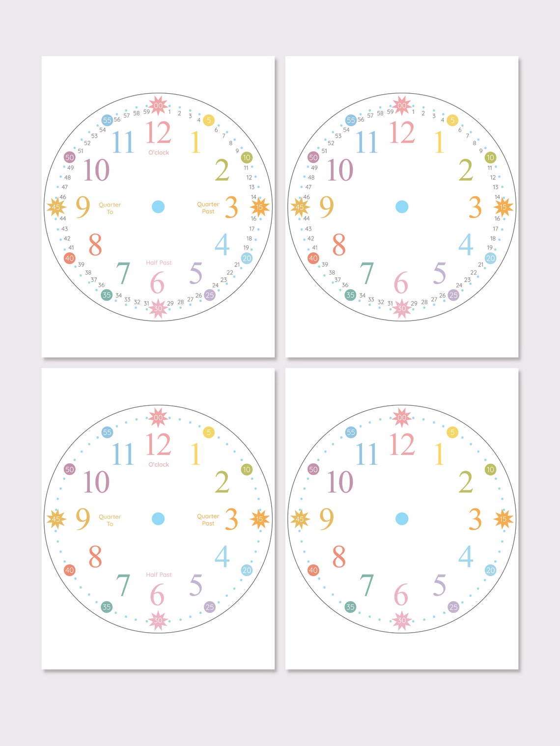 Learning to Tell Time Kids Learning Clock Printable Clock Life Skills ...