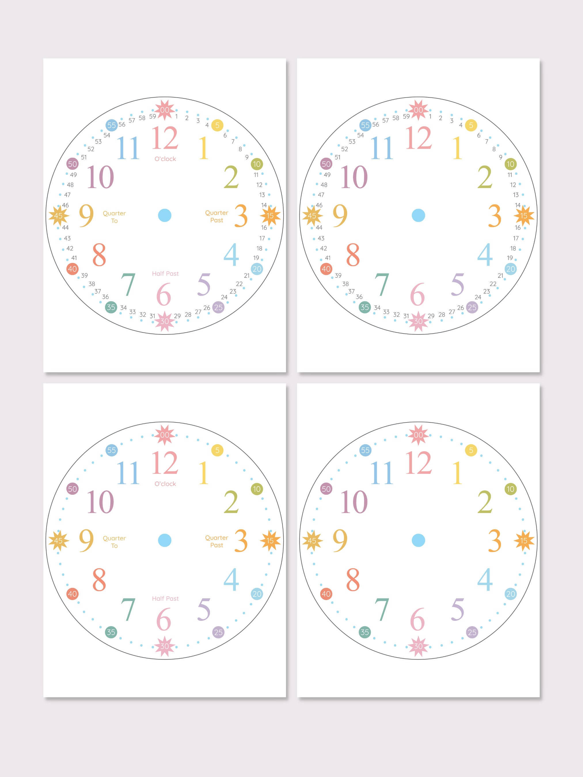 Learning to Tell Time Kids Learning Clock Printable Clock Life Skills ...