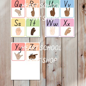 Bright Alphabet Classroom Decor || ASL Sign Language Flash Cards ...
