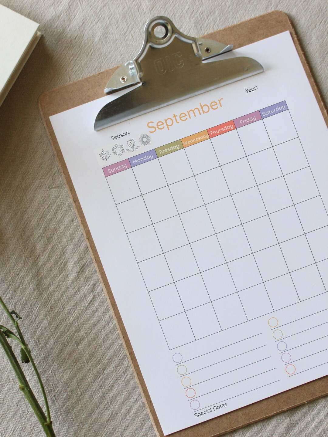 12 Month Blank Calendar Pages | Working Calendar | Homeschool Printable ...