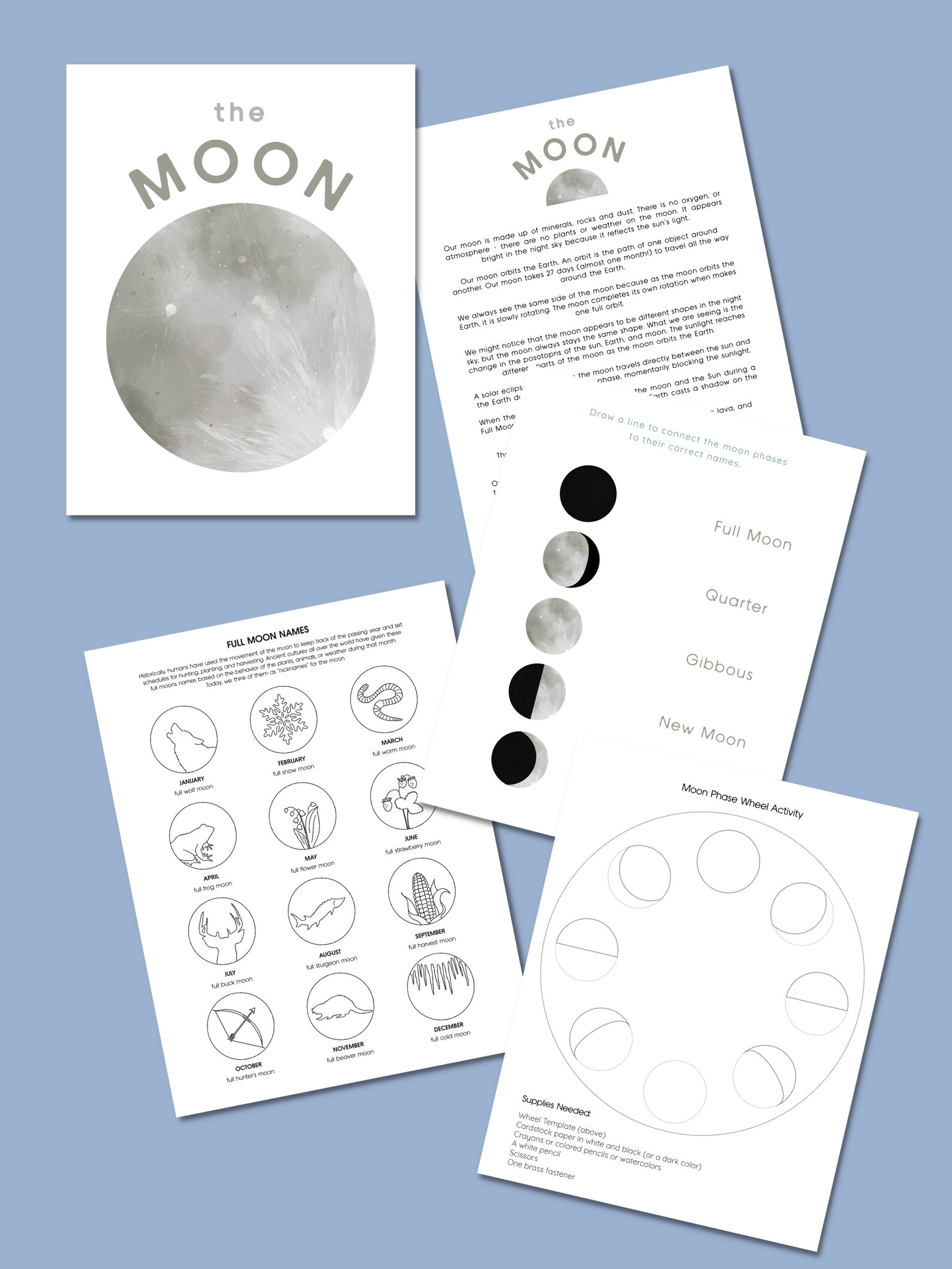 Phases of the Moon | Outer Space Learning Bundle | Nature Study | Mini ...