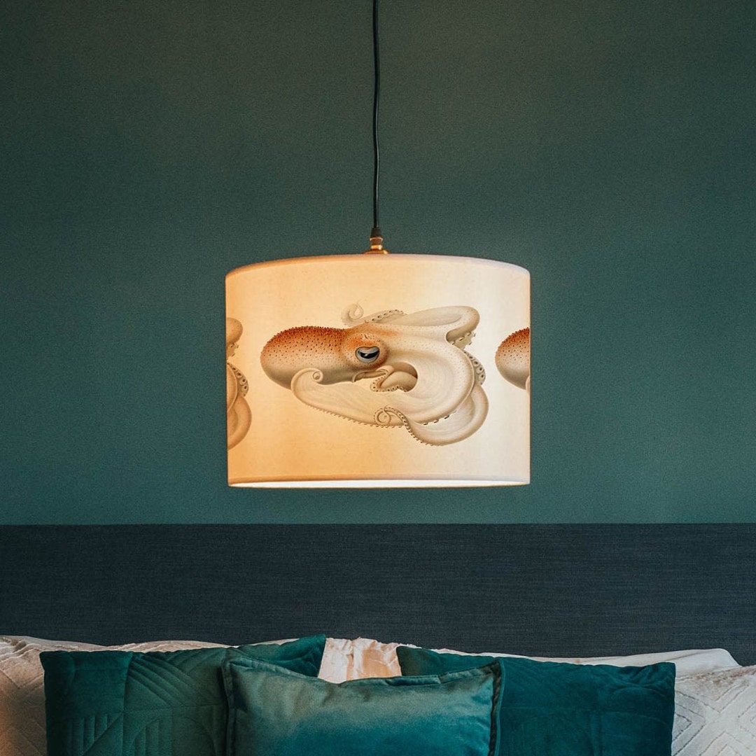 White Octopus Lamp Shade/ Ceiling Light Velodona Lamp Shade Nautical ...