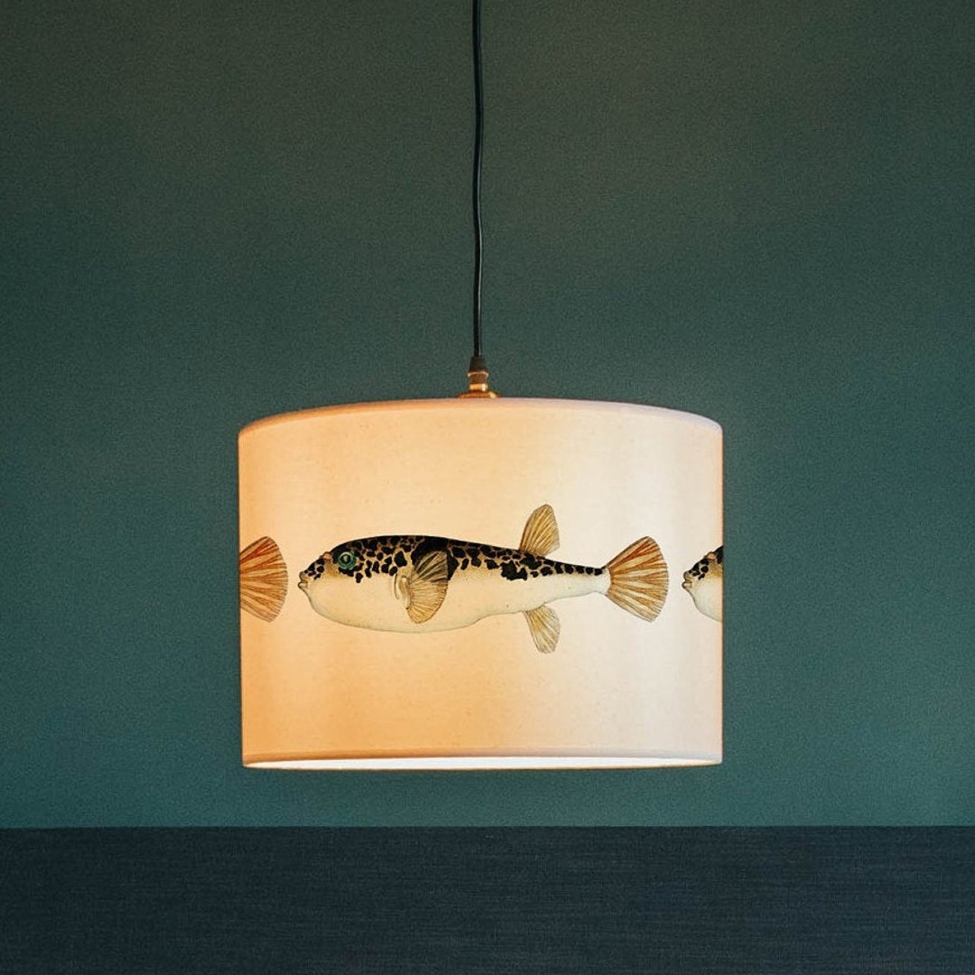 Fish Lampshade/ Ceiling Light - Smooth Toad Fish Lamp Shade - Nautical ...