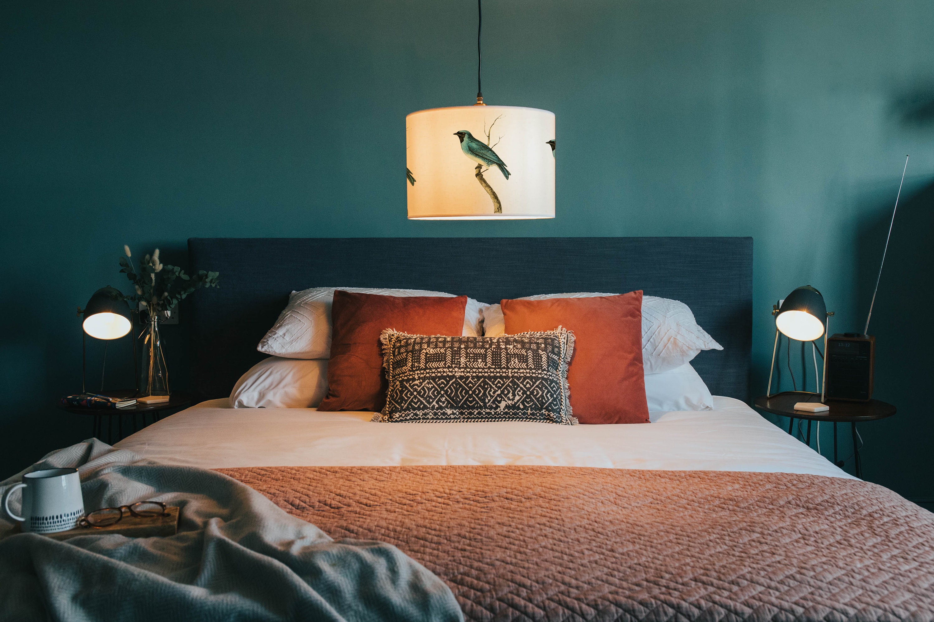 Blue bird lampshade/ ceiling light lighting bird lamp | Etsy