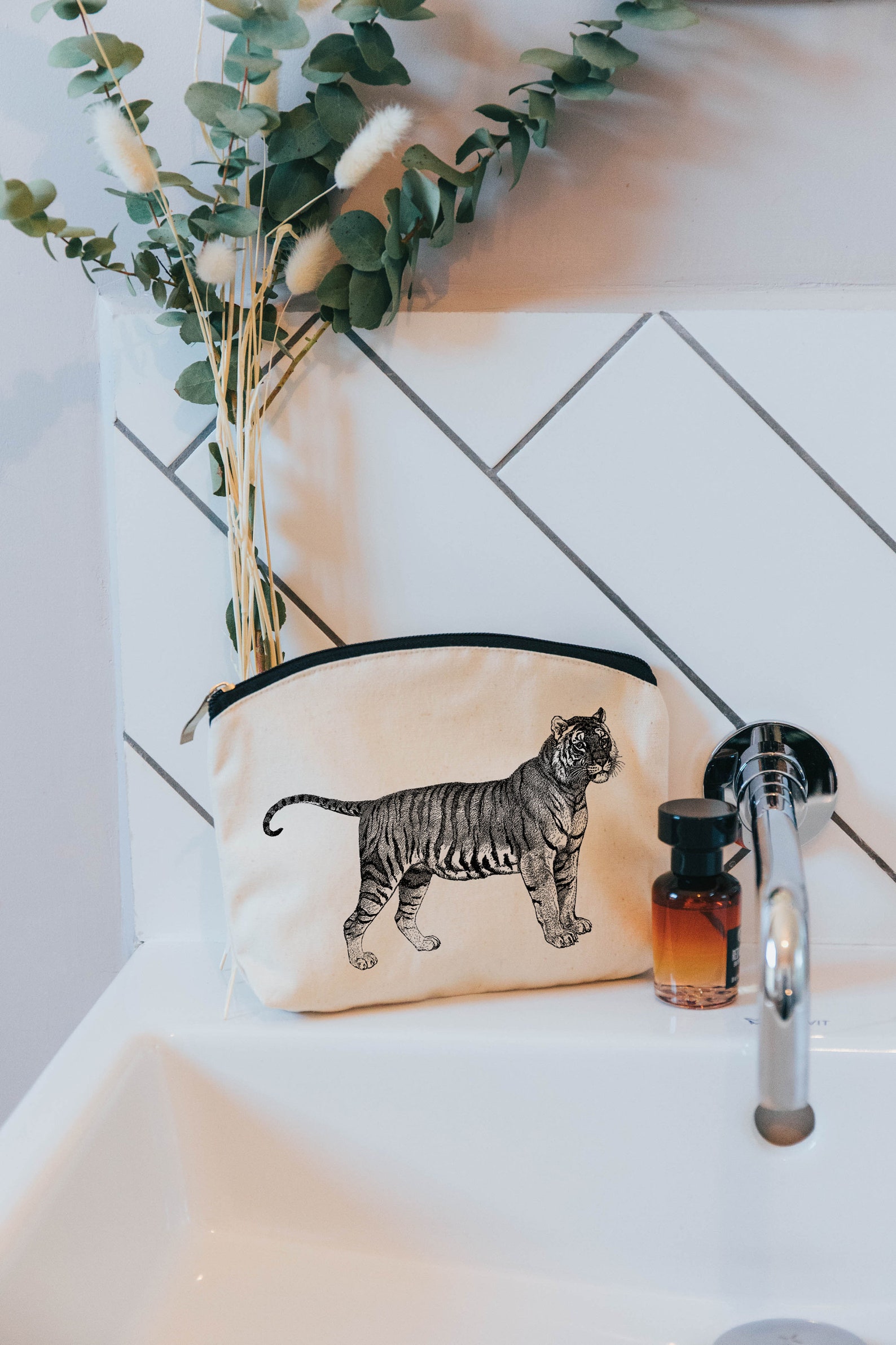 Tiger Make up Cosmetic Bag Cotton Zip Pouch Toiletries Bag - Etsy