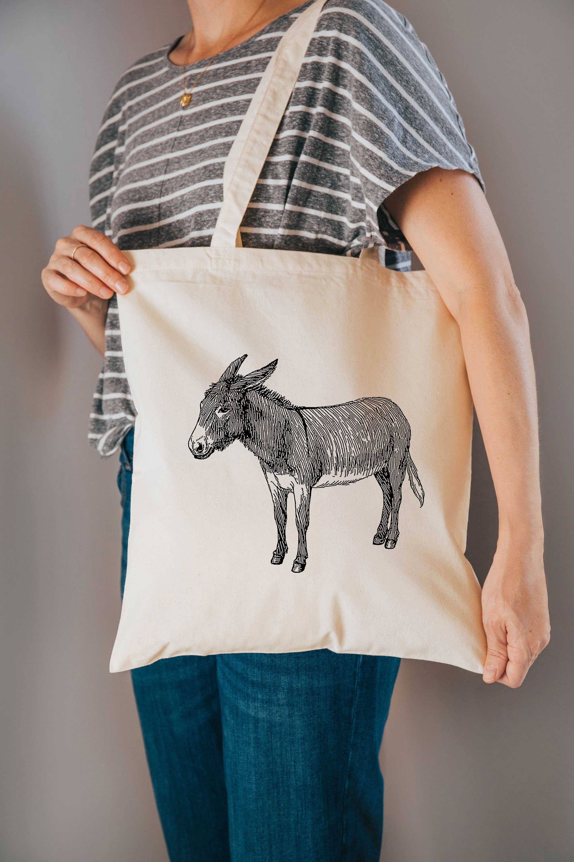 Donkey bag donkey gifts cotton reusable bag material | Etsy