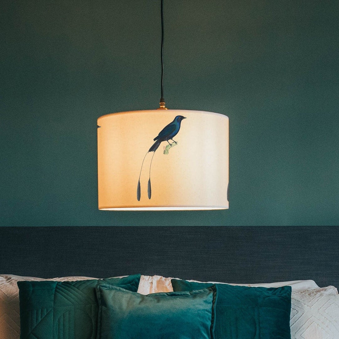 Bird Lampshade/ Ceiling Light Blue Bird Bird Lighting Tropical Lamp ...