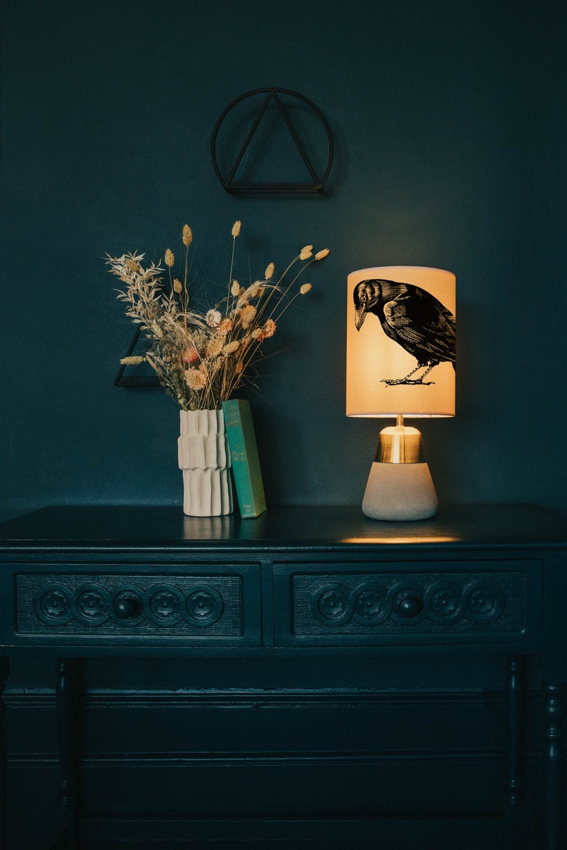 Crow Lamp Shade: Bird Ceiling Light, Bird Decor - Etsy