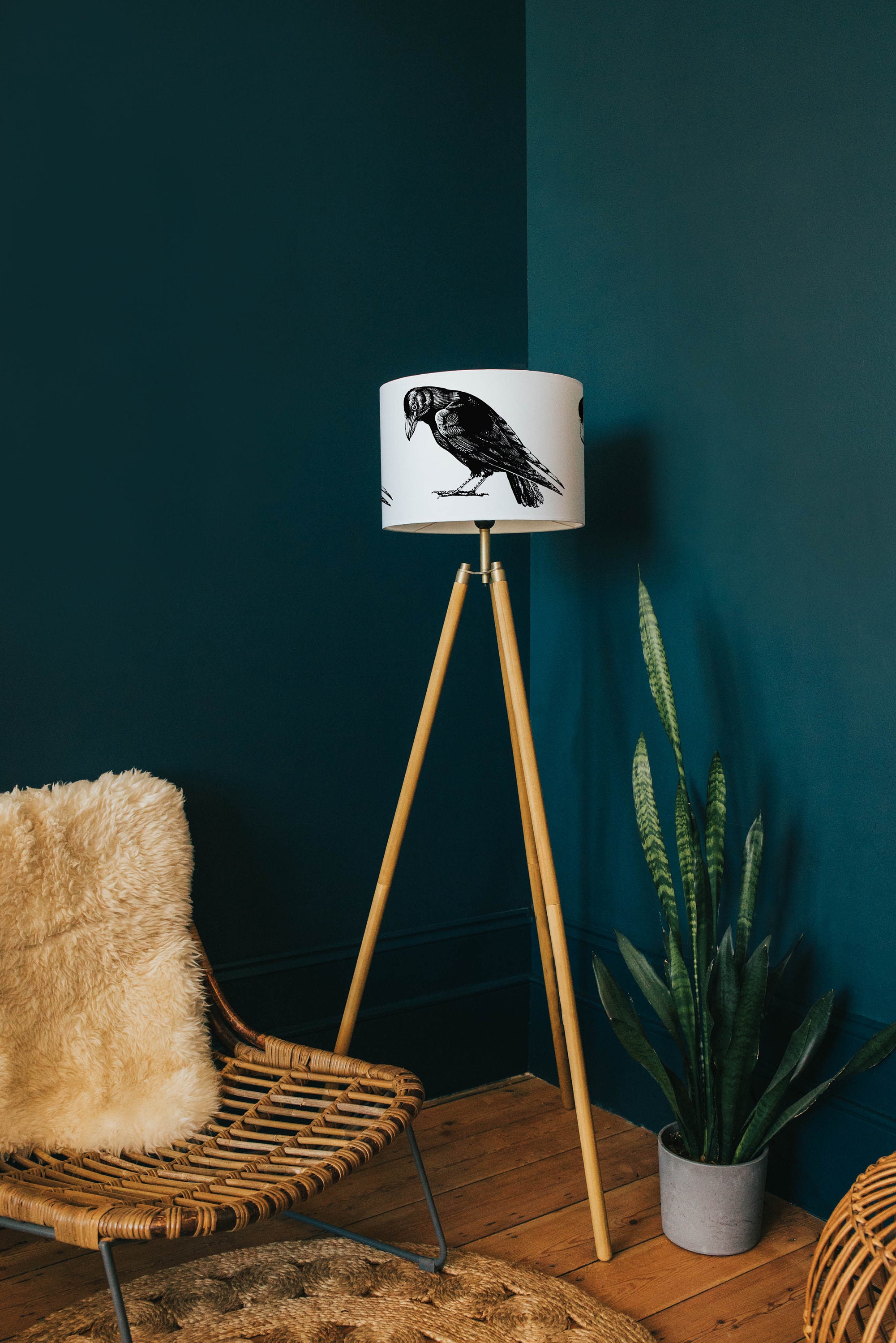 Crow Lampshade: Handmade Bird Ceiling Light - Etsy UK