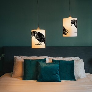 Crow Lamp Shade: Bird Ceiling Light, Bird Decor - Etsy
