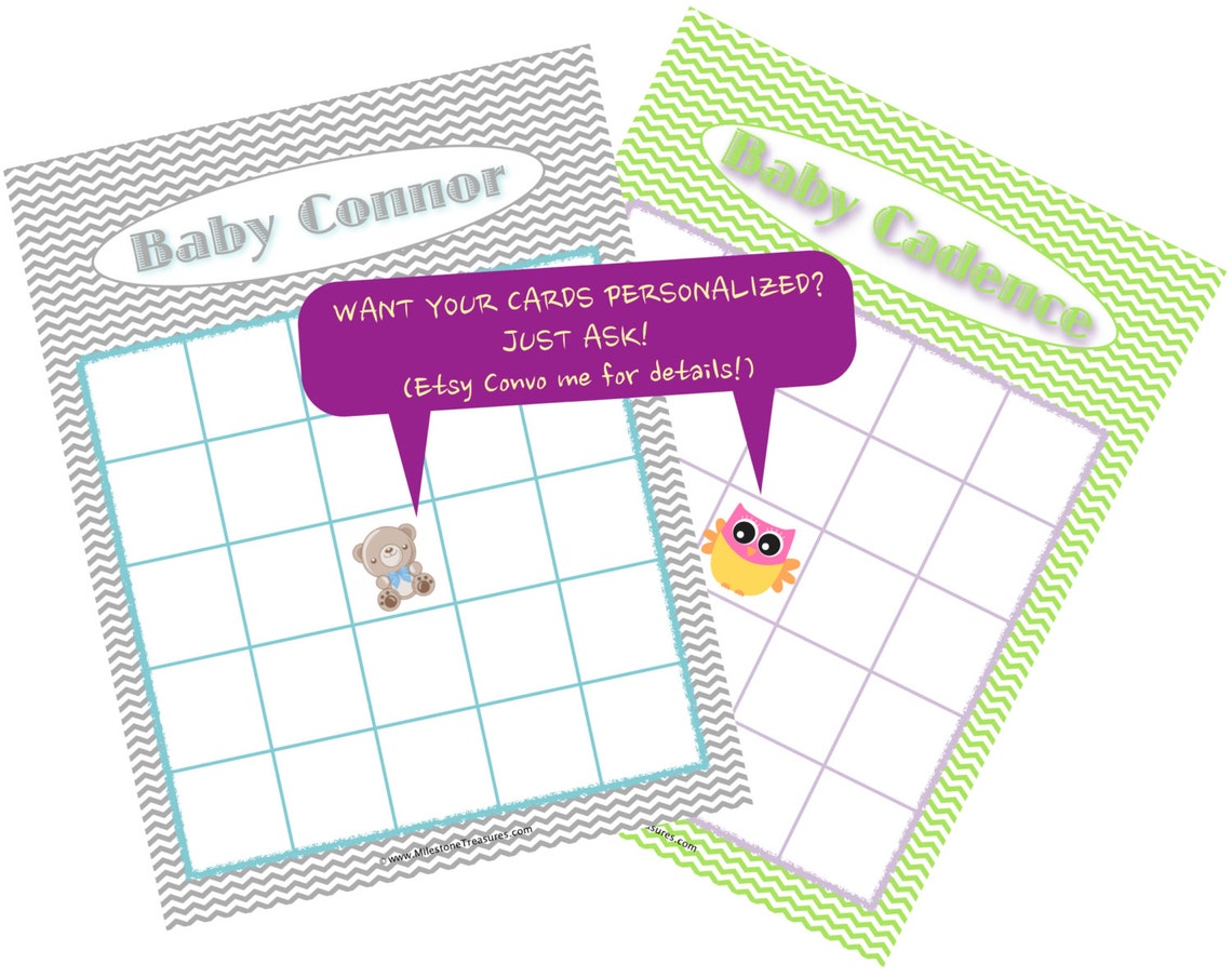 Baby Bingo Game For Instant Download Green Apple Chevron Etsy Baby Bingo Game For Instant Download Green Apple Chevron Etsy