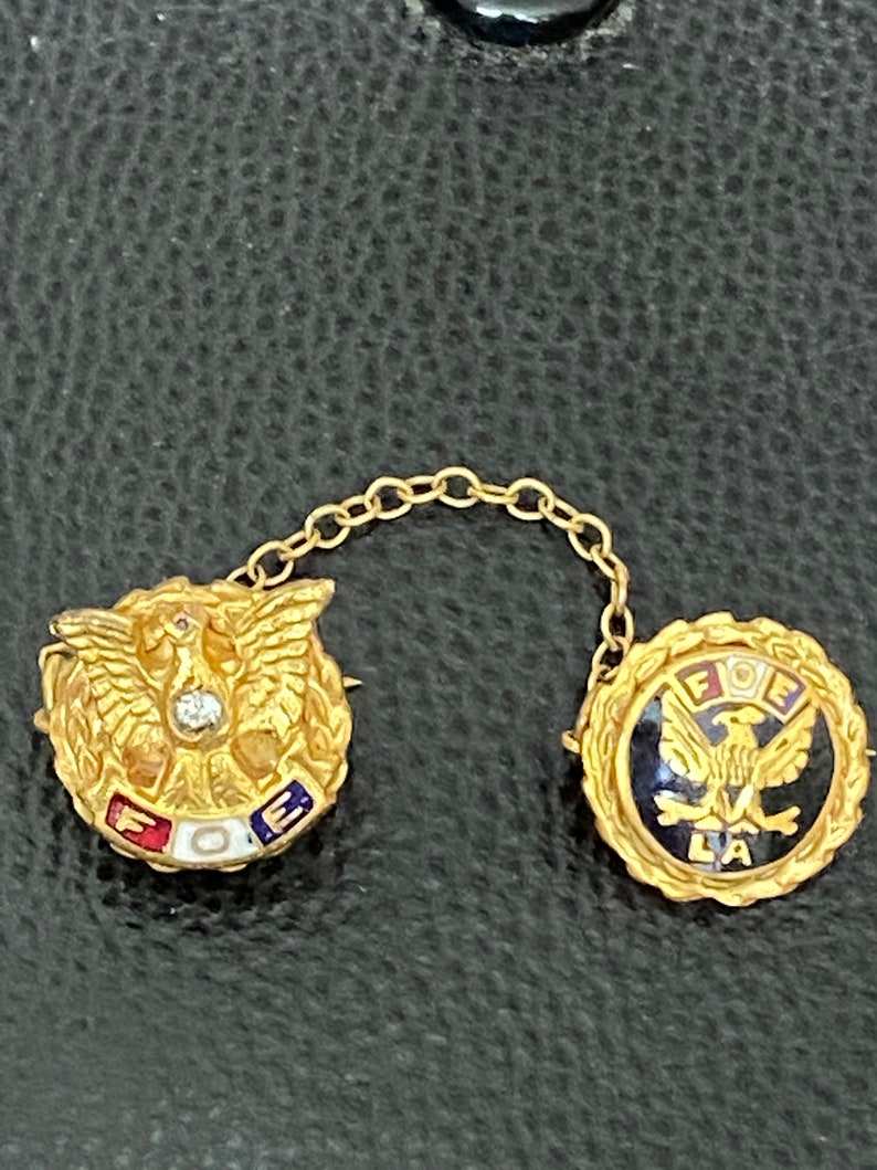 Vintage 1950’s F O E LA Fraternal Order of Eagles Chained Lapel Pins ...