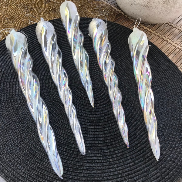 White Vintage Icicle Ornaments - Etsy