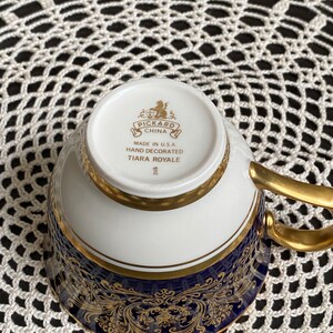 Vintage Pickard China Tiara Royale Teacup and Saucer Heavy Gold Accents ...