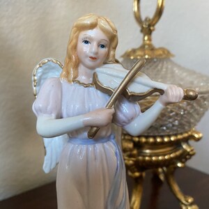 1994 Vintage Lefton China Hand Painted Angel Music Box “amazing Grace ...