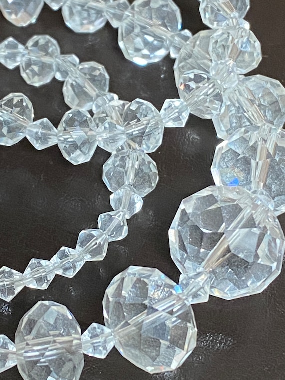 Hand Made Graduated Clear Crystal Necklace with Magne… - Gem