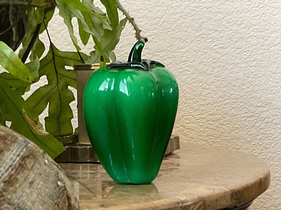 Vintage Green Bell Pepper Hand Blown Art Glass Vegetable - Etsy