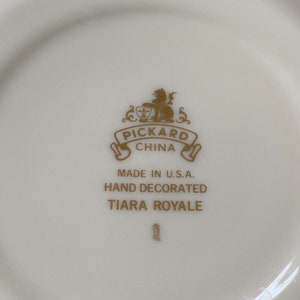 Vintage Pickard China Tiara Royale Teacup and Saucer Heavy Gold Accents ...