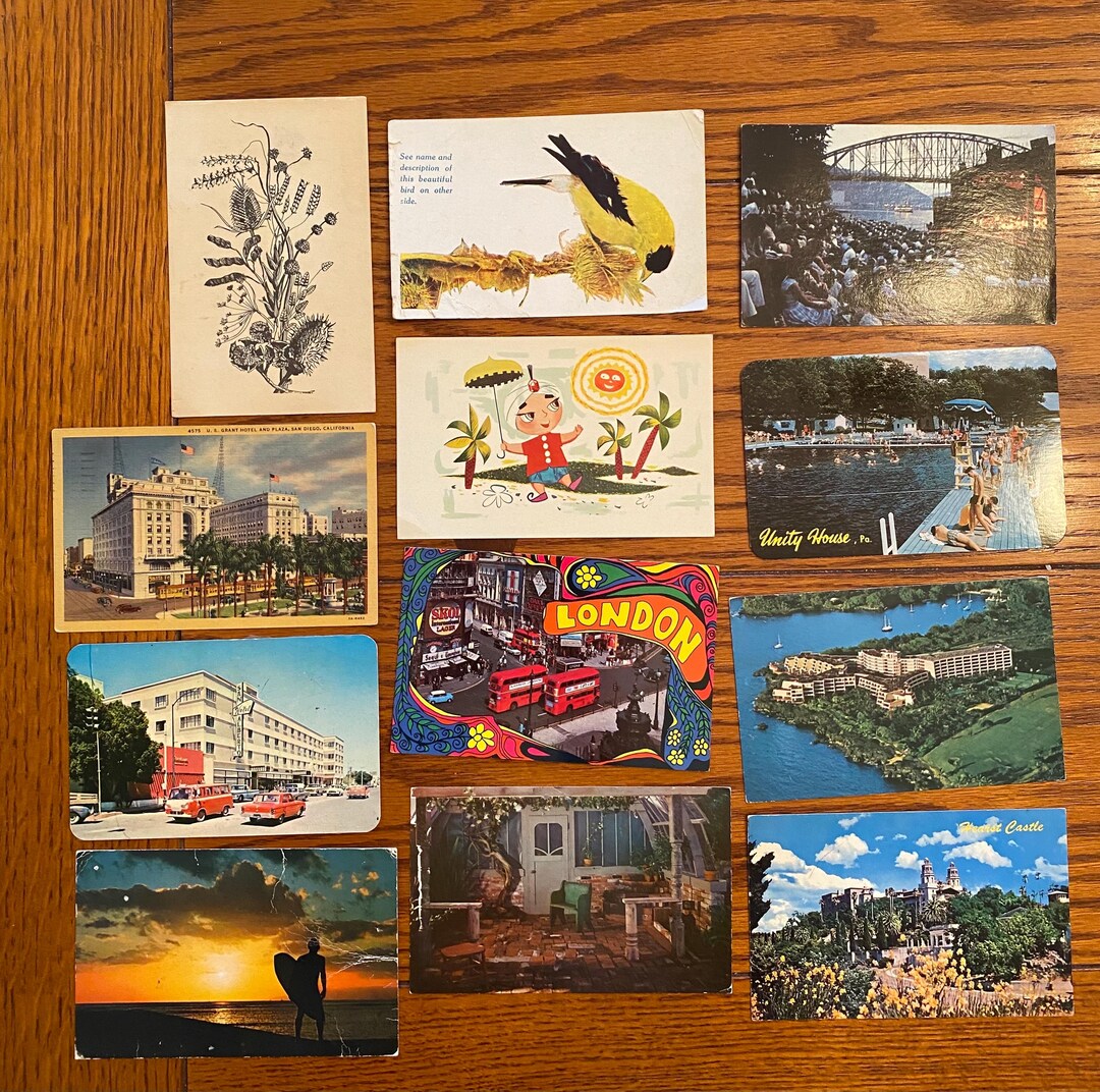 Lot 7 Twelve Vintage 1950 to 1970’s Travel and Miscellaneous Post Cards ...