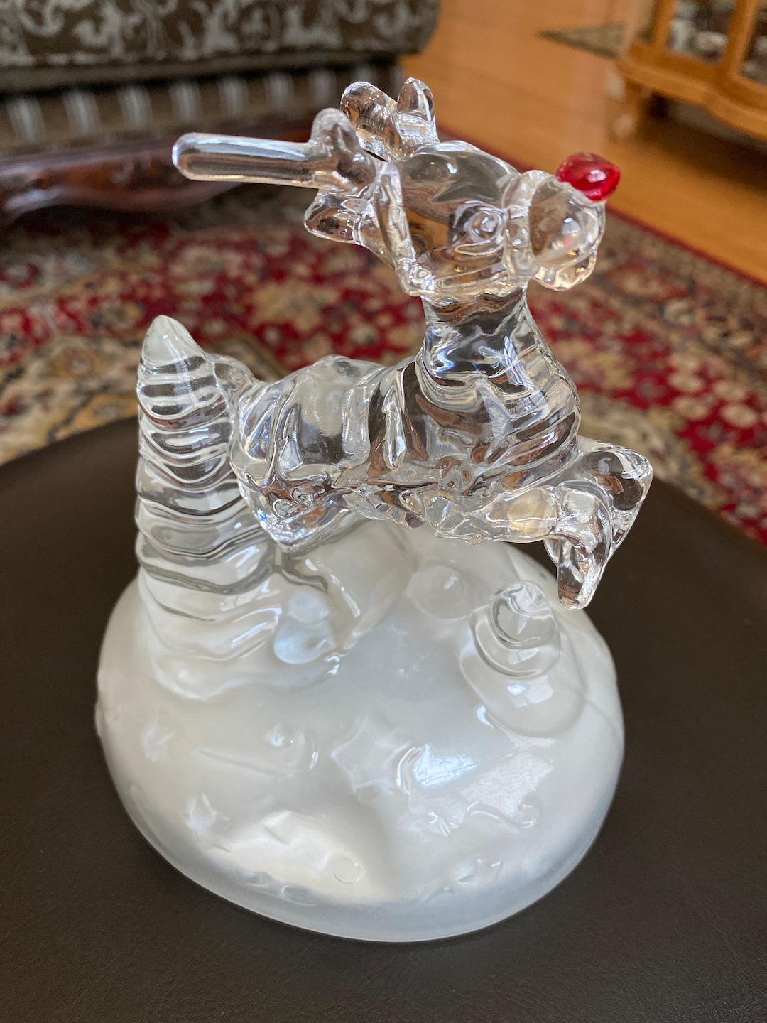 Vintage Rudolf the Red Nosed Reindeer Cristal D’ Arques Music Box Made ...