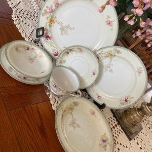 1940’s Craftsman Made in Japan China 7 Piece Place Setting Roses and ...