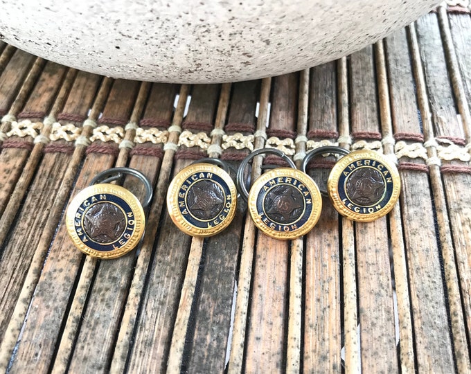 Vintage 1930s American Legion Brass & Blue Enamel Buttons - Etsy