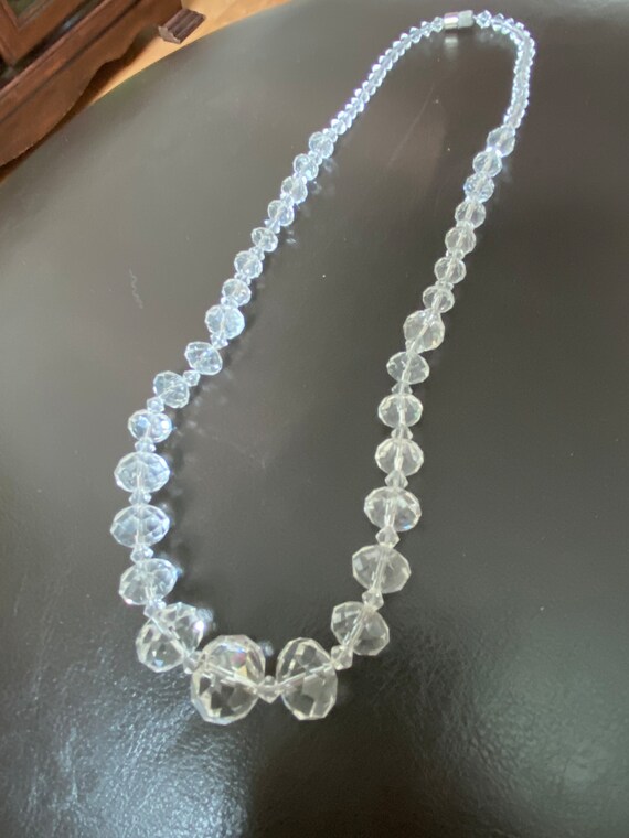 Hand Made Graduated Clear Crystal Necklace with Magne… - Gem
