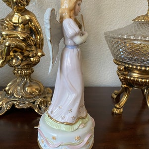1994 Vintage Lefton China Hand Painted Angel Music Box “amazing Grace ...