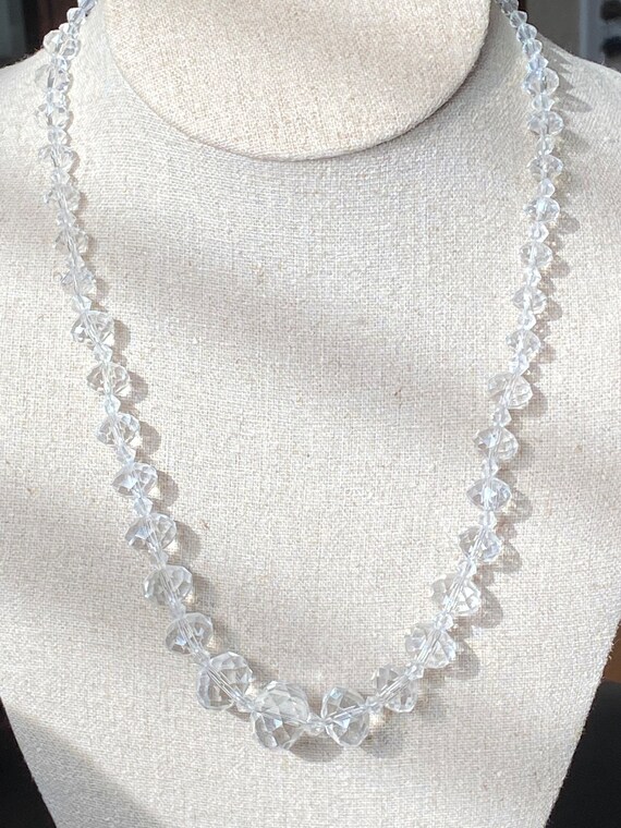 Hand Made Graduated Clear Crystal Necklace with Magne… - Gem