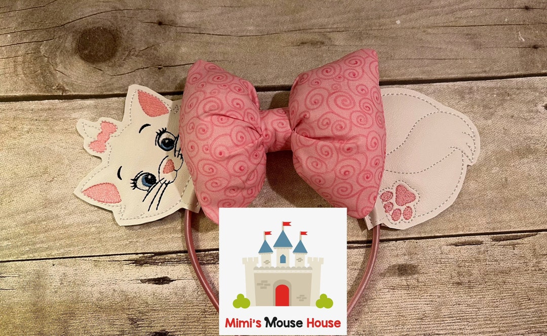 Marie the Aristocat Mouse Ears With Pink Puff Bow. Marie Mouse Ears ...