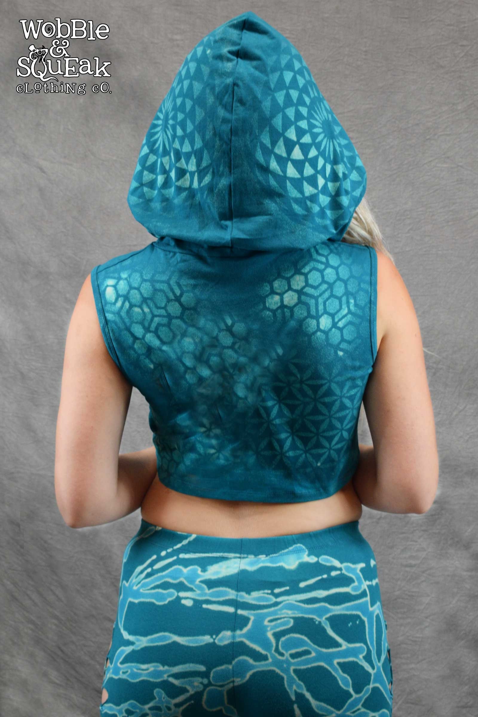 HOODED KNOT TOP Sacred Geometry Flower of Life Pixie Hippy | Etsy
