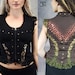 WOMENS Flower of Life WAISTCOAT LACE Frilly Studded Hippy Pixie ...